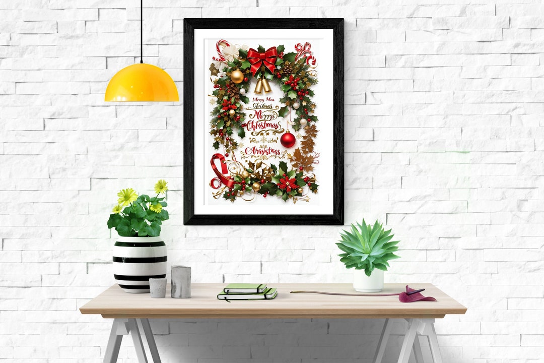 Christmas Tree Print Christmas Printable Wall Art Merry Everything ...