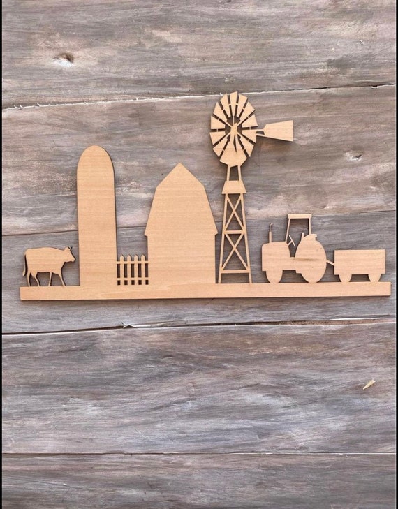 Painting Kits & How To farmhouse crafts farm cutout 12 inch unfinished ...