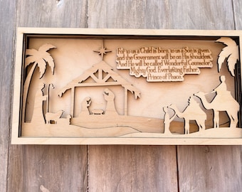 3d Nativity Shadow Box - Etsy