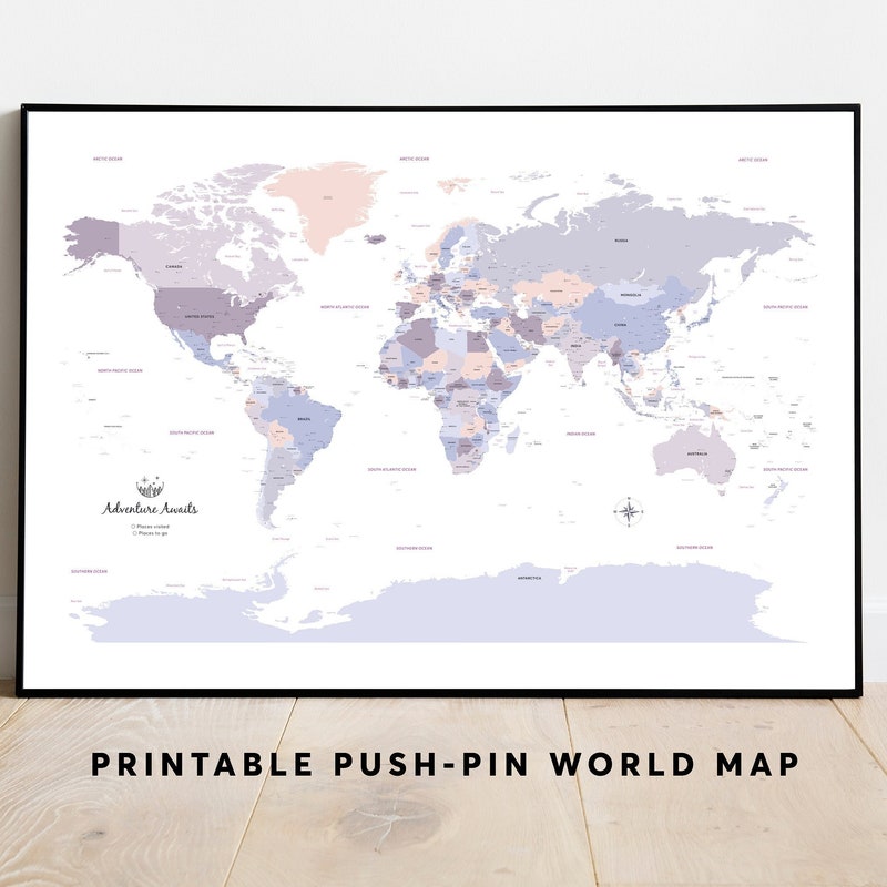 Push Pin Map - Etsy