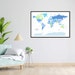 Printable Blue Green Travel World Map: Detailed Push Pin Map (digital ...