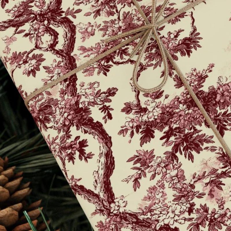 Red Toile Paper - Etsy