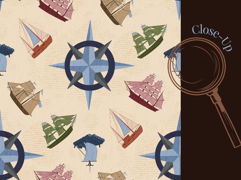 Nautical Gift Wrap Paper: Maritime Ships, Navy & Red - Etsy