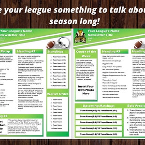 Editable Fantasy Football Templates | Draft Recap | 2 Page Newsletter ...