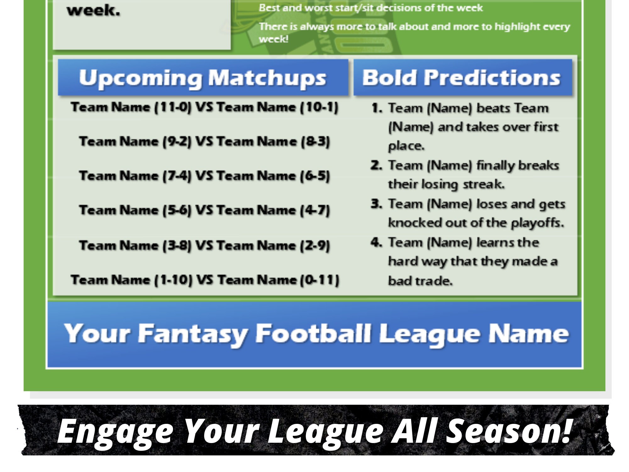 Fantasy Football Newsletter | Instant Download | Microsoft Word | 2 ...