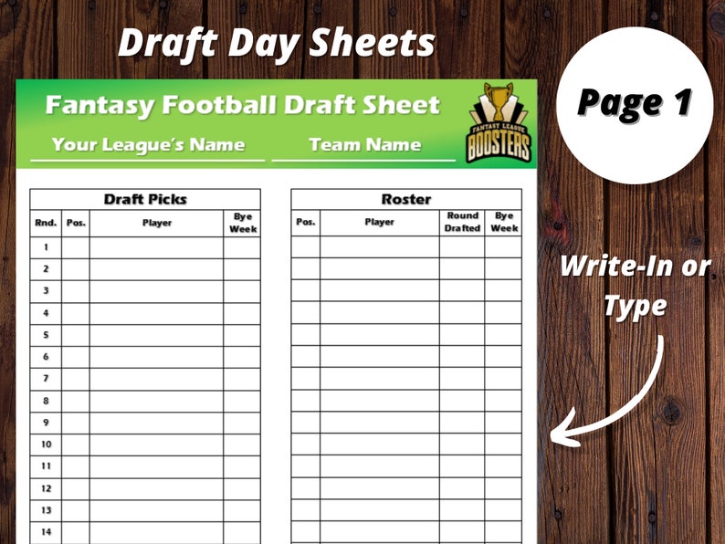 Fantasy Football Draft Kit | Draft Sheets | Draft Recap | League Awards ...