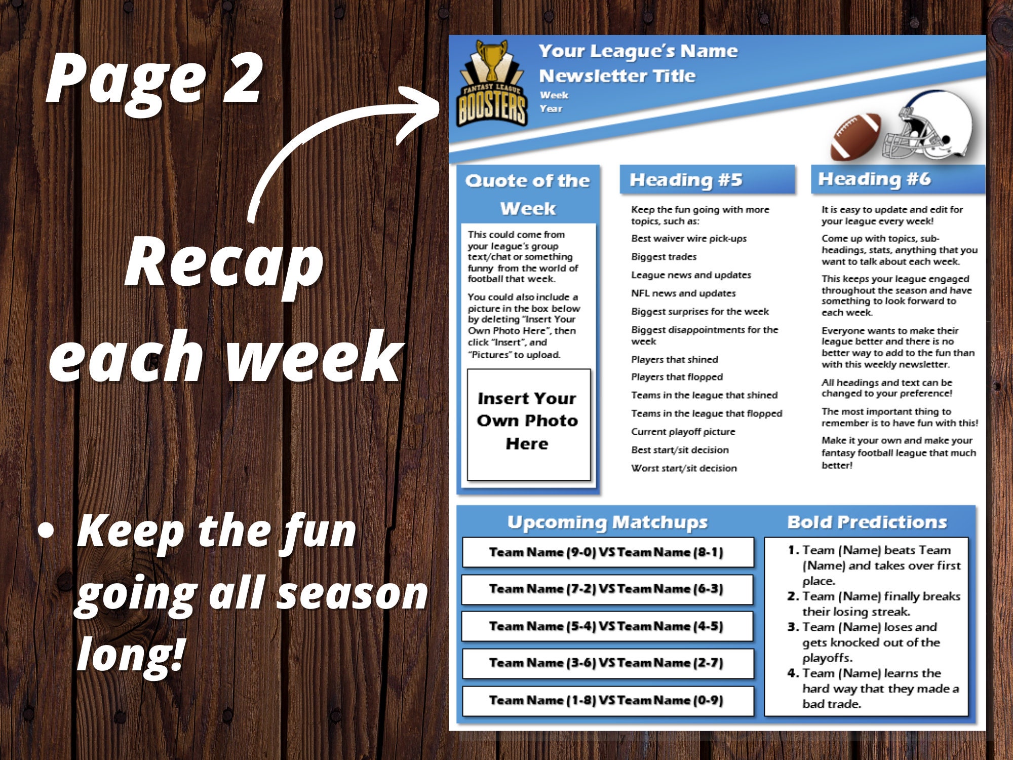 Fantasy Football Draft Kit 2025 | Draft Day Sheets | Draft Recap ...