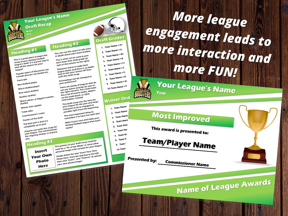 Editable Fantasy Football Templates | Draft Recap | 2 Page Newsletter ...