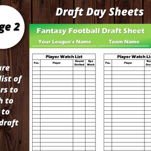 Fantasy Football Draft Kit | Draft Sheets | Draft Recap | League Awards ...