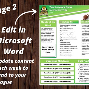 Editable Fantasy Football Templates | Draft Recap | 2 Page Newsletter ...