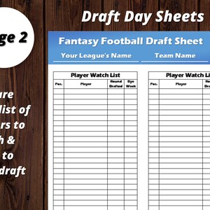 Fantasy Football Draft Kit 2026 | Draft Day Sheets | Draft Recap ...