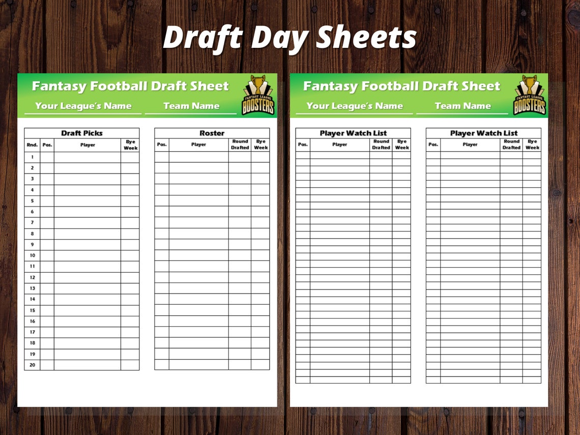 Fantasy Football Draft Kit | Draft Sheets | Draft Recap | League Awards ...