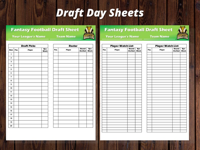Fantasy Football Draft Kit | Draft Sheets | Draft Recap | League Awards ...