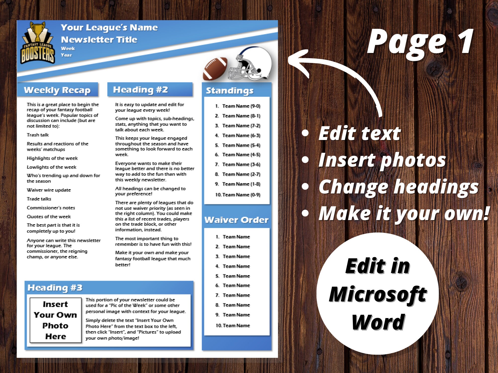 Fantasy Football Draft Kit 2026 | Draft Day Sheets | Draft Recap ...