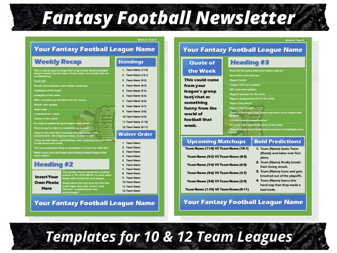 Fantasy Football Newsletter | Instant Download | Microsoft Word | 2 ...