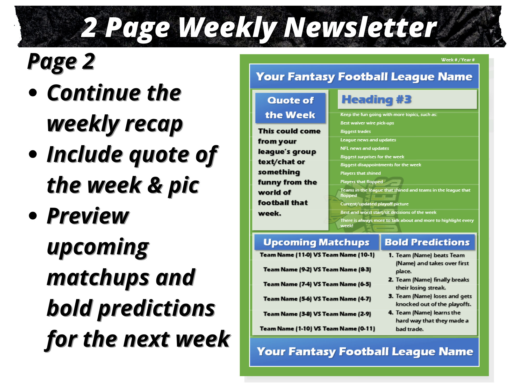 Fantasy Football Newsletter | Instant Download | Microsoft Word | 2 ...