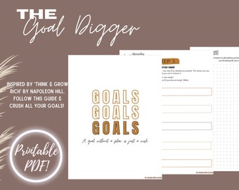 The Goal Digger Digital Goal Setting & Tracker Guide | Etsy