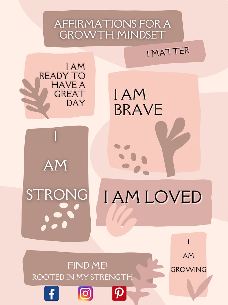 Growth Mindset Affirmation Poster Pack - Etsy