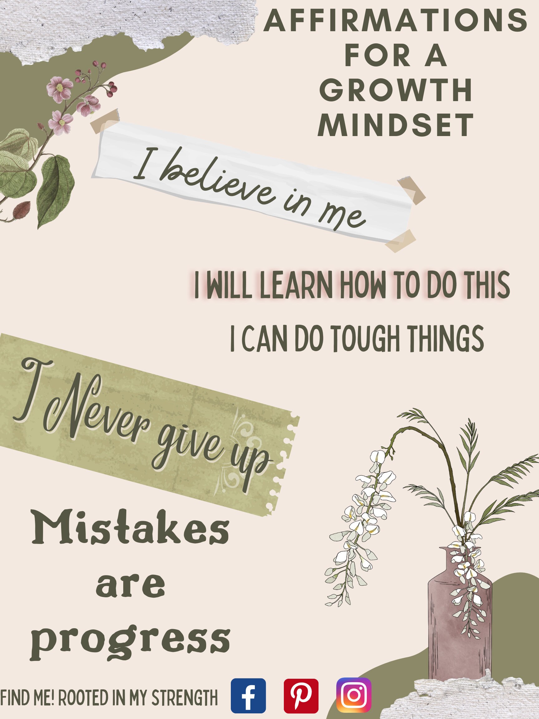 Growth Mindset Affirmation Poster Pack - Etsy