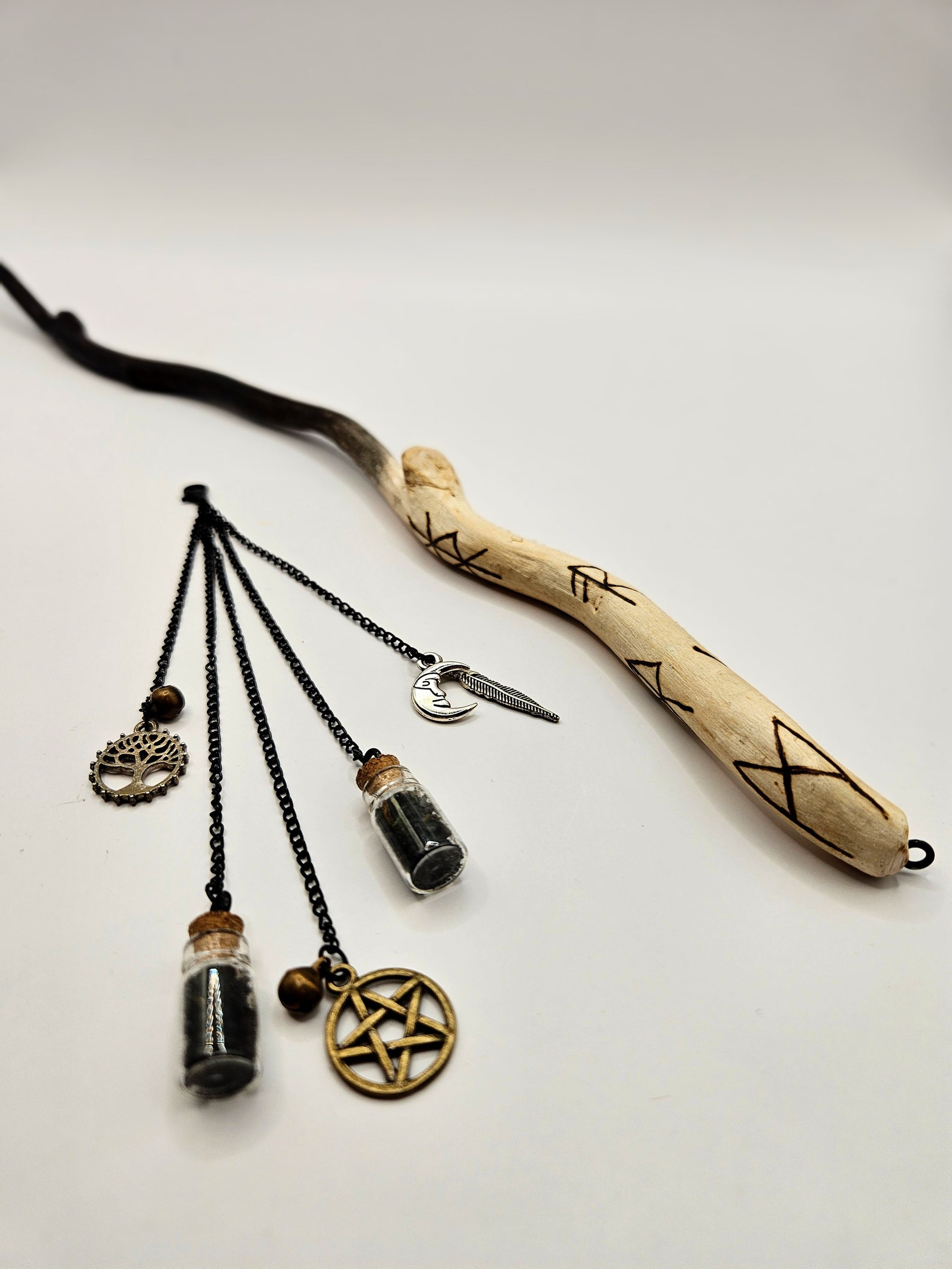 White Willow Detatchable Charm Wand Rune Wand Charm Wand - Etsy