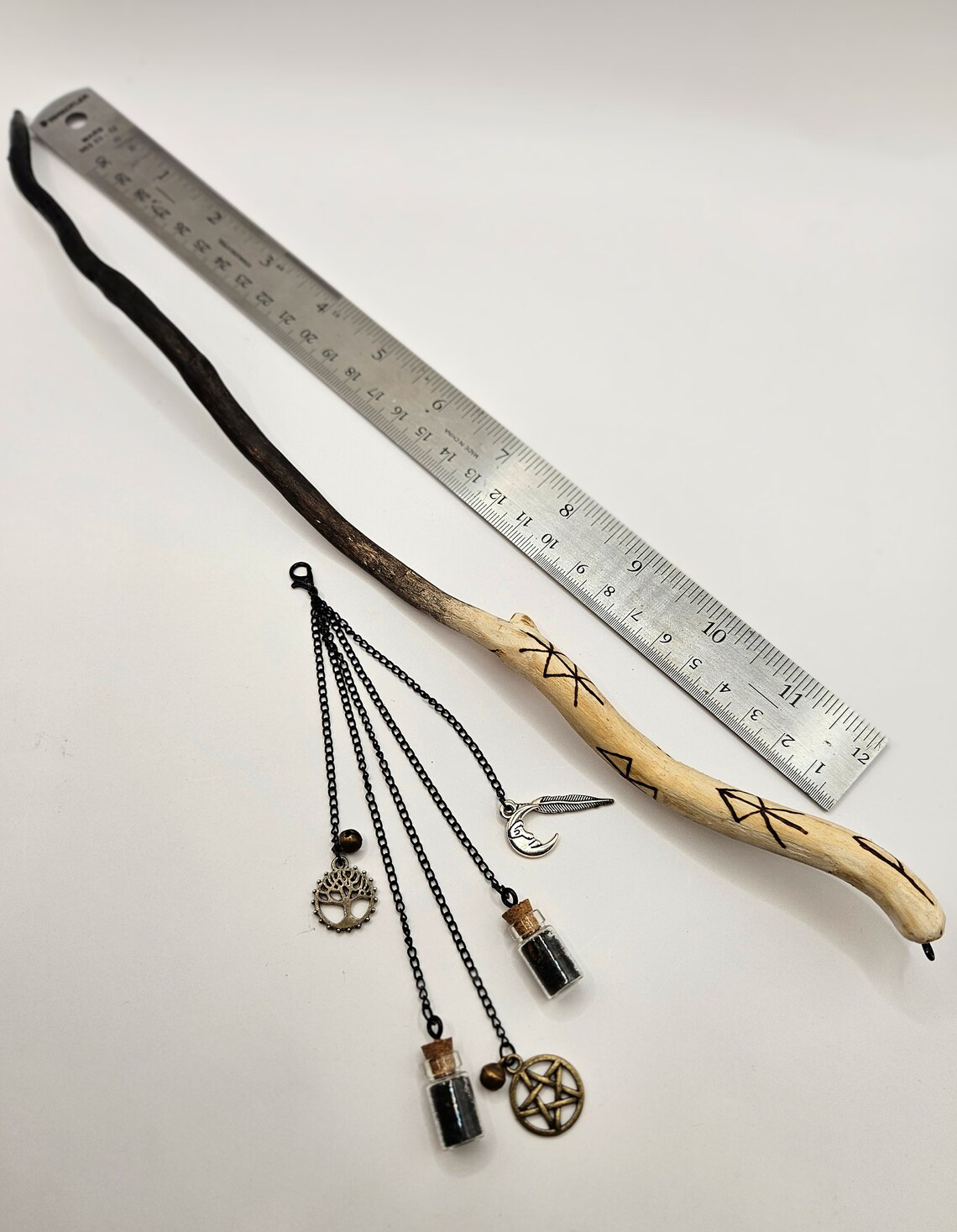 White Willow Detatchable Charm Wand Rune Wand Charm Wand - Etsy