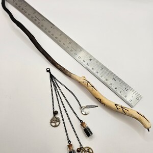 White Willow Detatchable Charm Wand, Rune Wand, Charm Wand, Pagan Wand ...