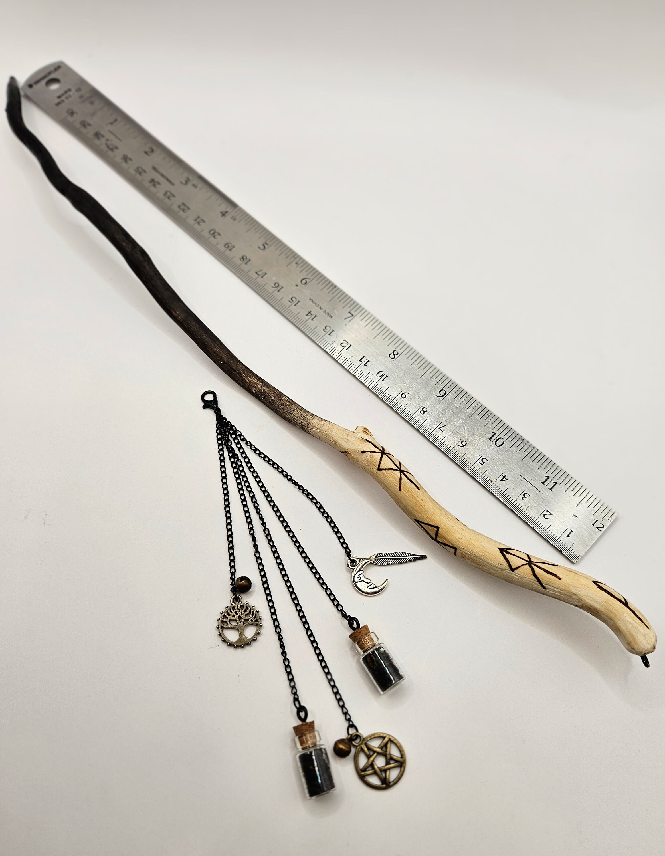 White Willow Detatchable Charm Wand Rune Wand Charm Wand - Etsy