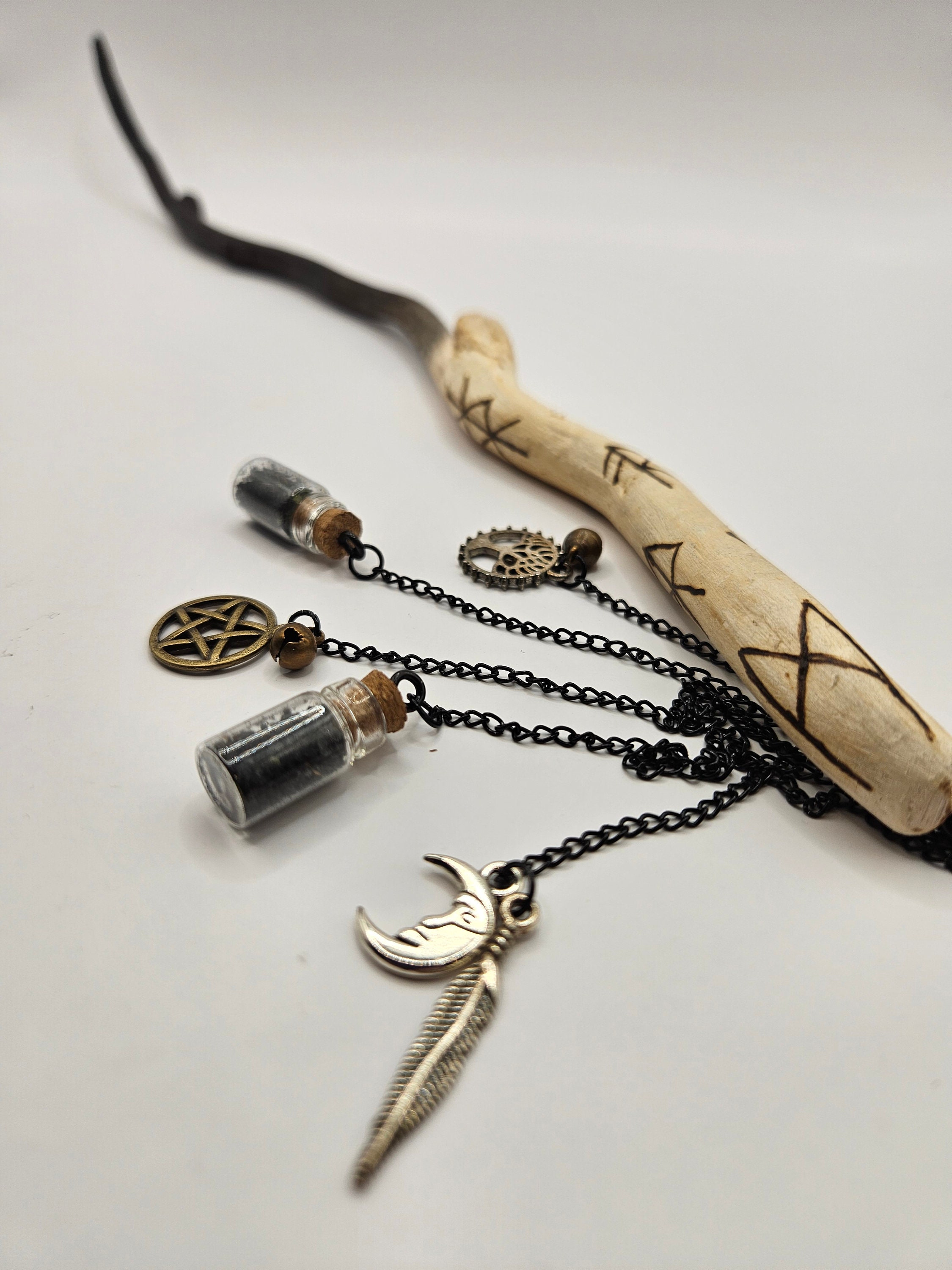 White Willow Detatchable Charm Wand Rune Wand Charm Wand - Etsy