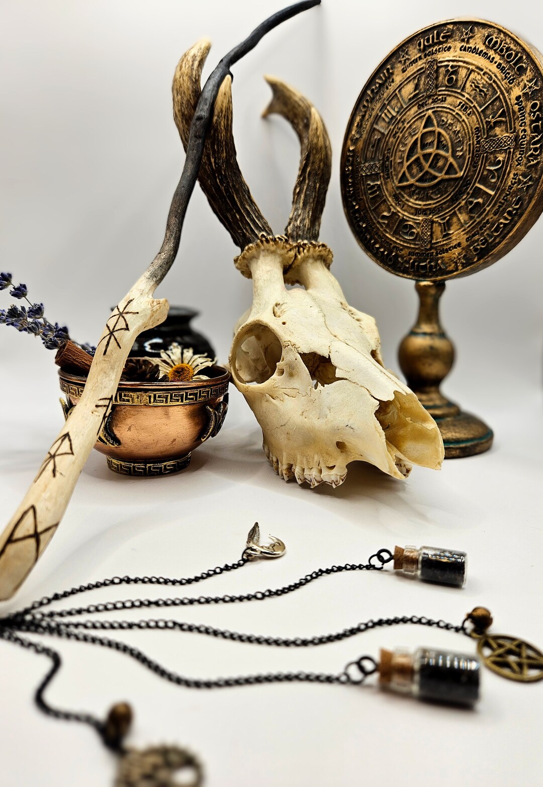 White Willow Detatchable Charm Wand, Rune Wand, Charm Wand, Pagan Wand ...