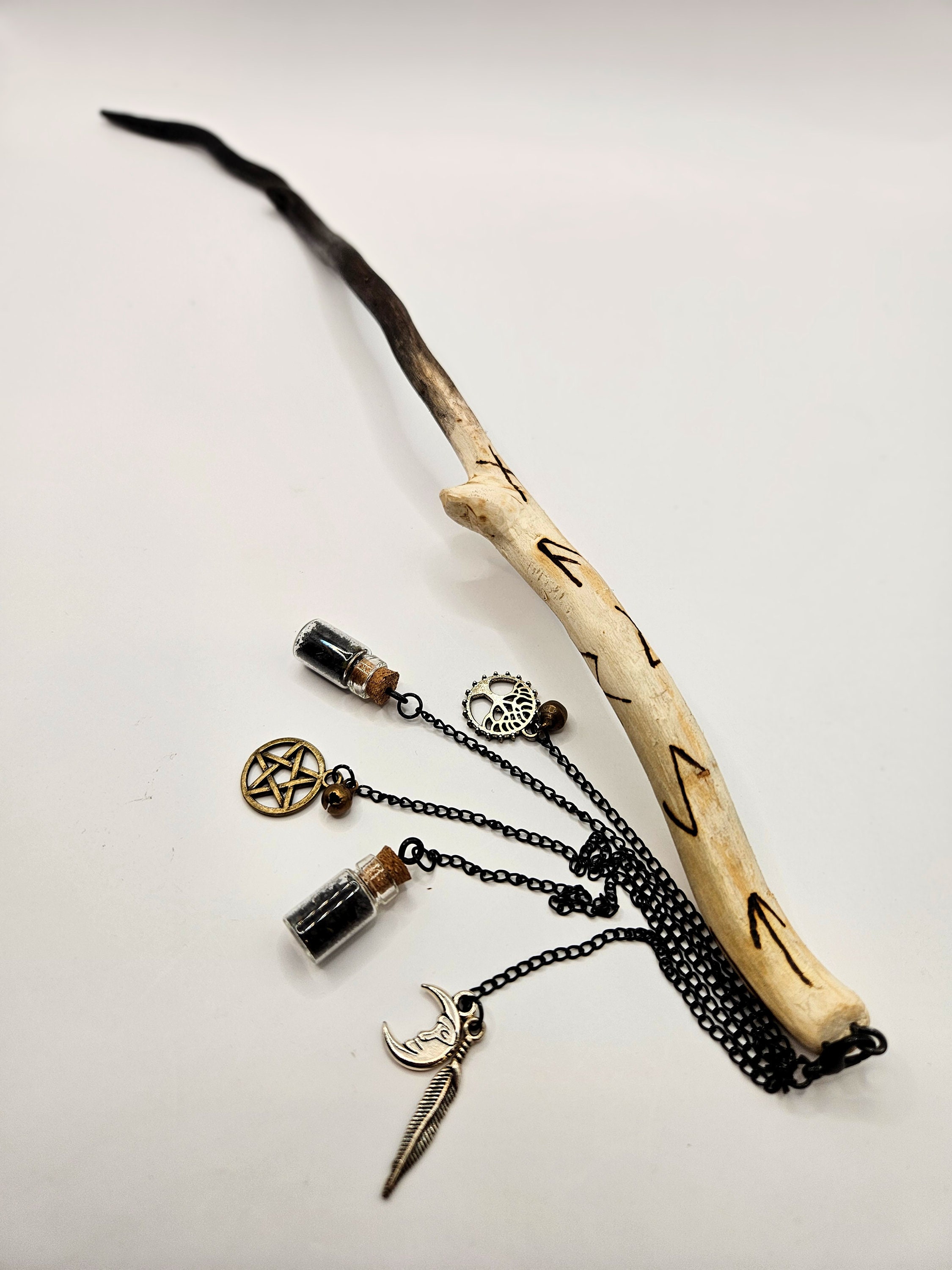 White Willow Detatchable Charm Wand Rune Wand Charm Wand - Etsy
