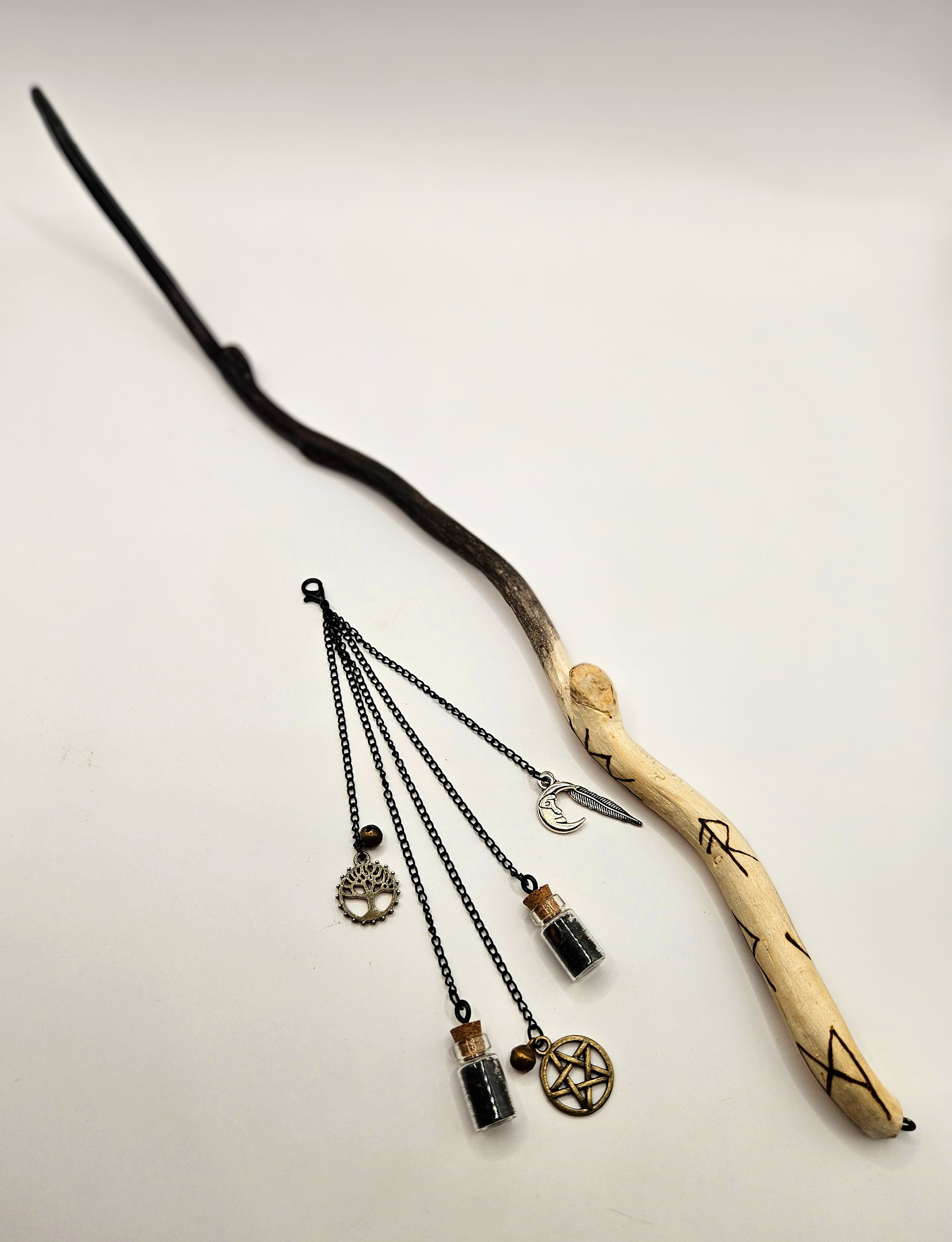 White Willow Detatchable Charm Wand Rune Wand Charm Wand - Etsy