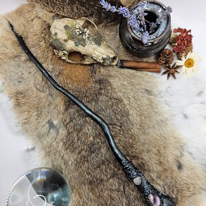 White Willow Iridescent Wand, Crystal Wand, Colors Shift Wand, Witch ...