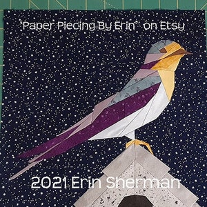 Barn Swallow Paper Piecing Pattern - Etsy