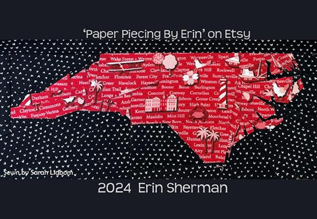North Carolina State Paper Piecing Pattern - Etsy