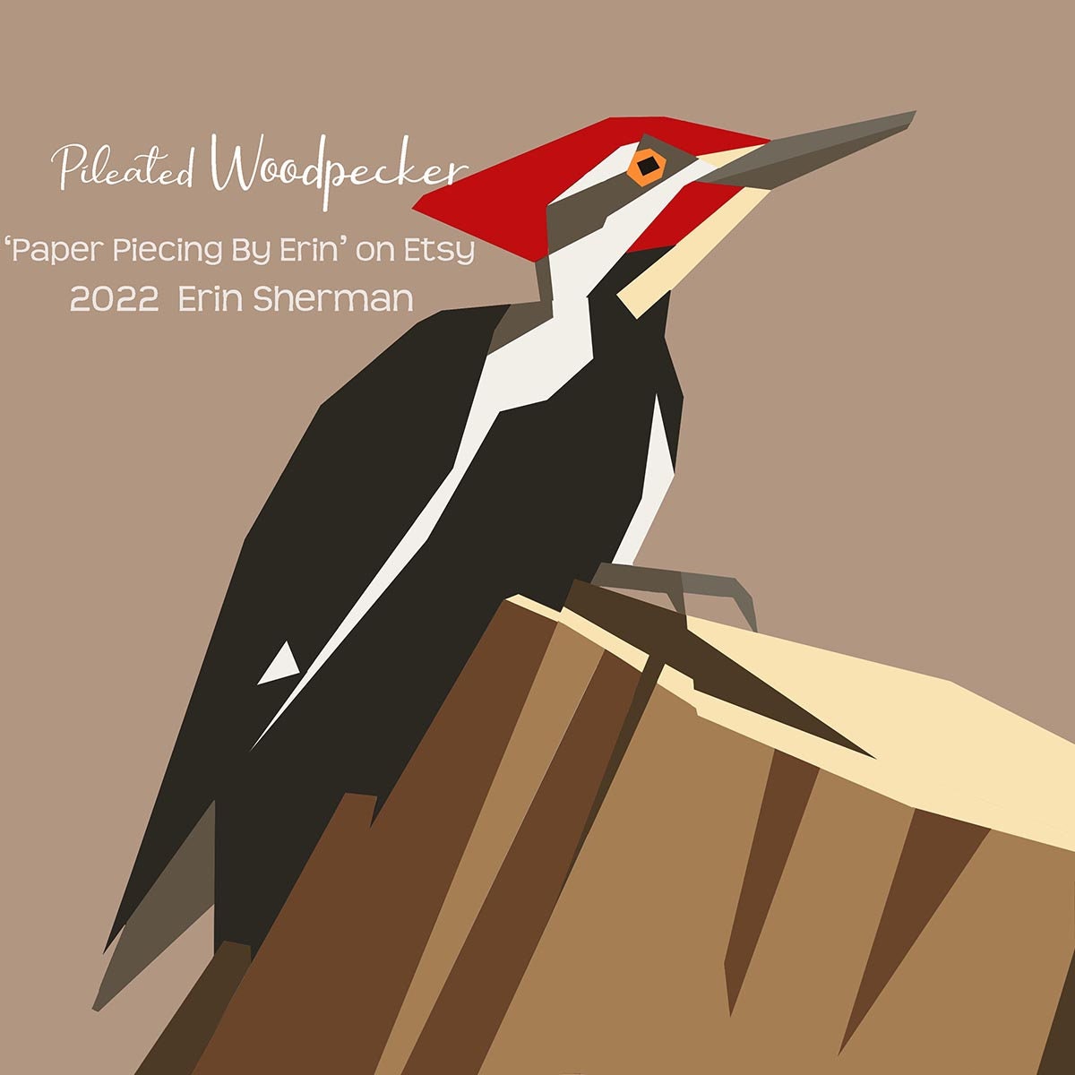Pileated Woodpecker Paper Piecing Pattern - Etsy