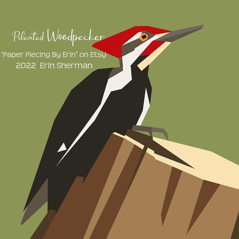 Pileated Woodpecker Paper Piecing Pattern - Etsy
