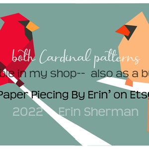 Cardinal Paper Piecing Pattern - Etsy