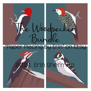 Woodpecker Bundle 4 Paper Piecing Patterns - Etsy