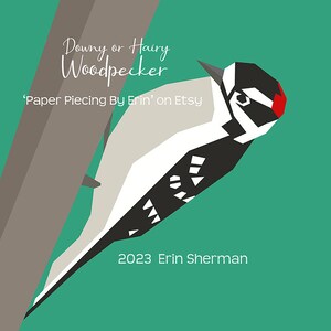 Woodpecker Paper Piecing Pattern Downy or Hairy - Etsy