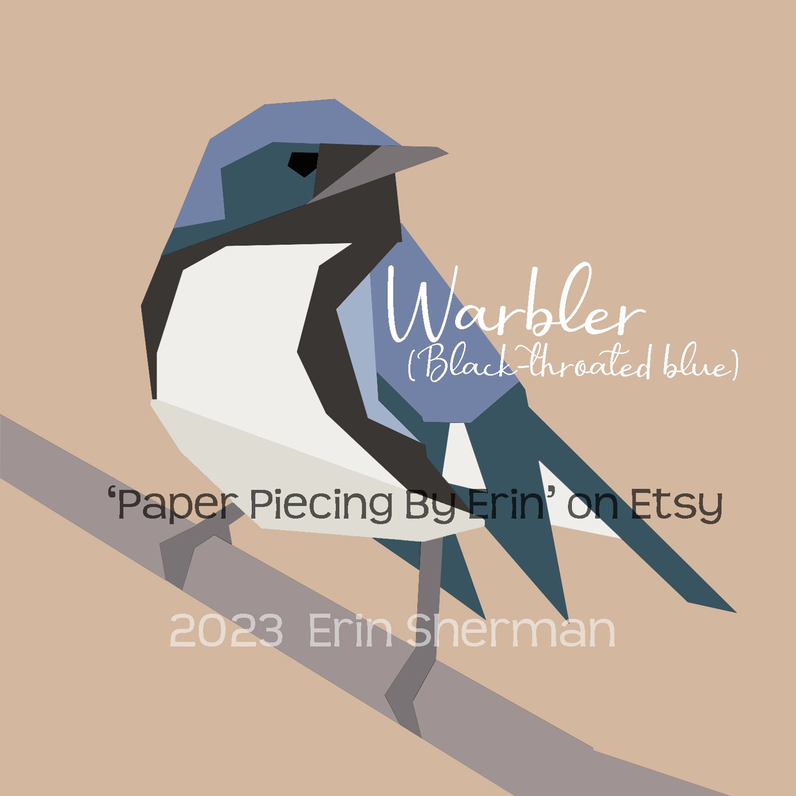 Warbler Bird Paper Piecing Pattern Black-throated Blue - Etsy