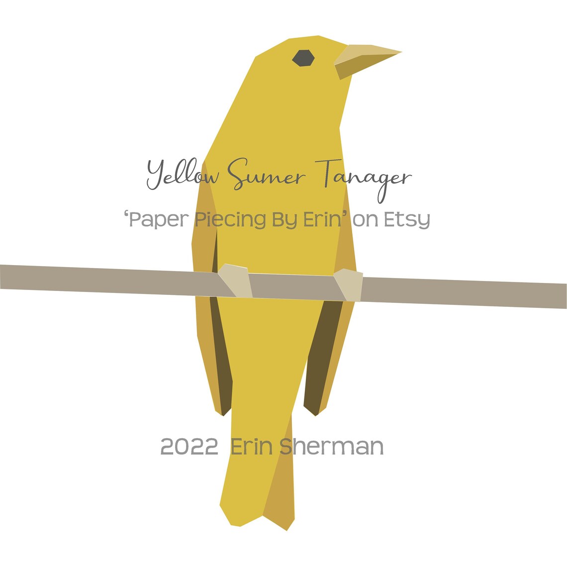 Summer Tanager Yellow Bird Paper Piecing Pattern - Etsy