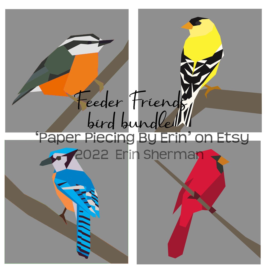 Feeder Friends Bundle 4 Paper Piecing Patterns | Etsy