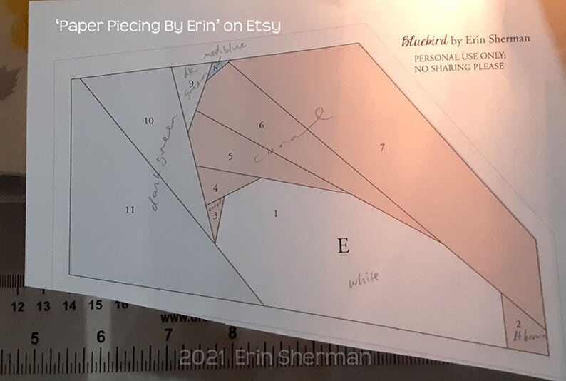 Eastern Bluebird Paper Piecing Pattern - Etsy