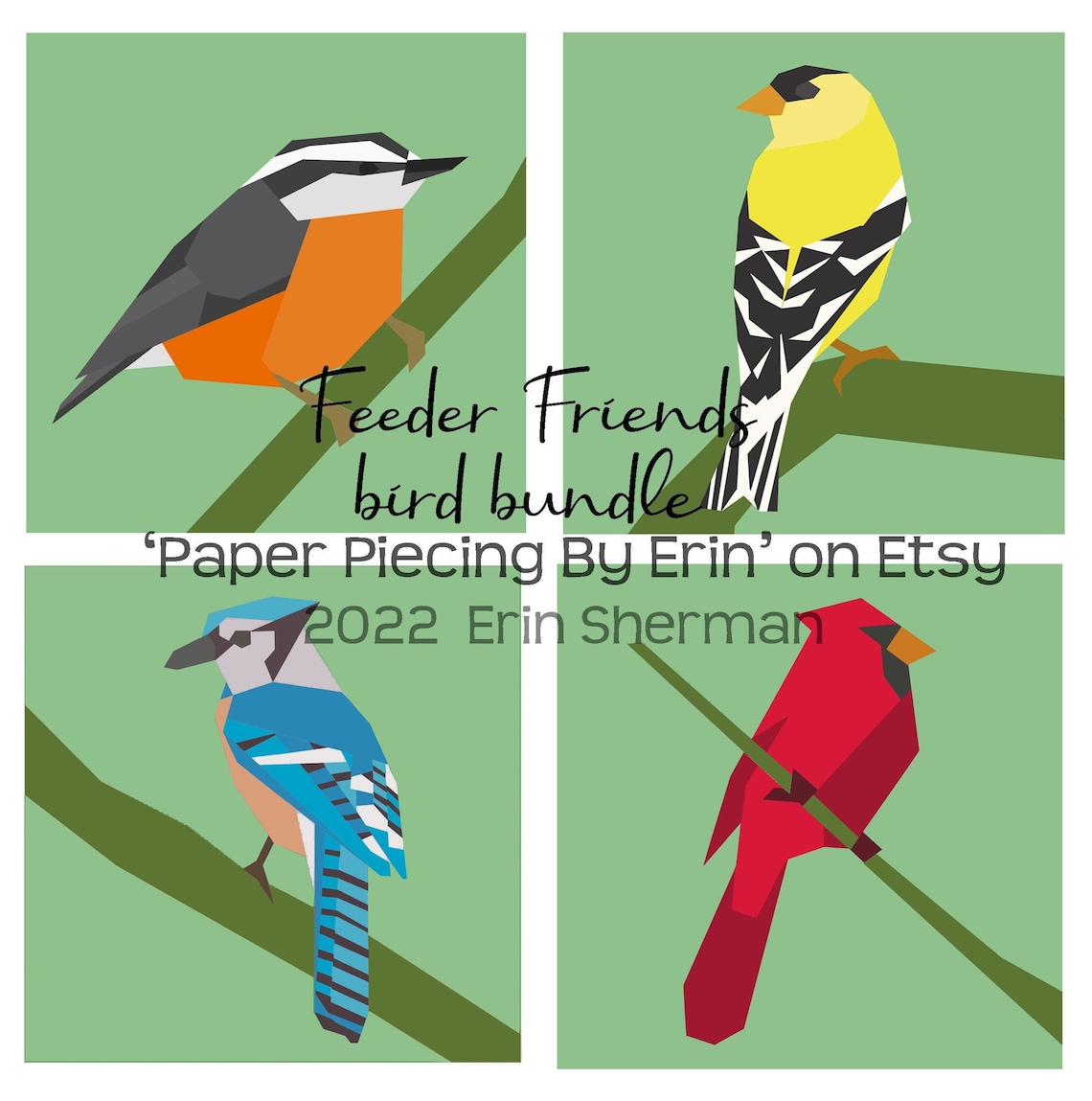 Feeder Friends Bundle 4 Paper Piecing Patterns - Etsy