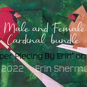 BUNDLE of Two Cardinals Paper Piecing Patterns - Etsy