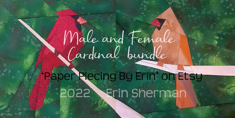 BUNDLE of Two Cardinals Paper Piecing Patterns - Etsy