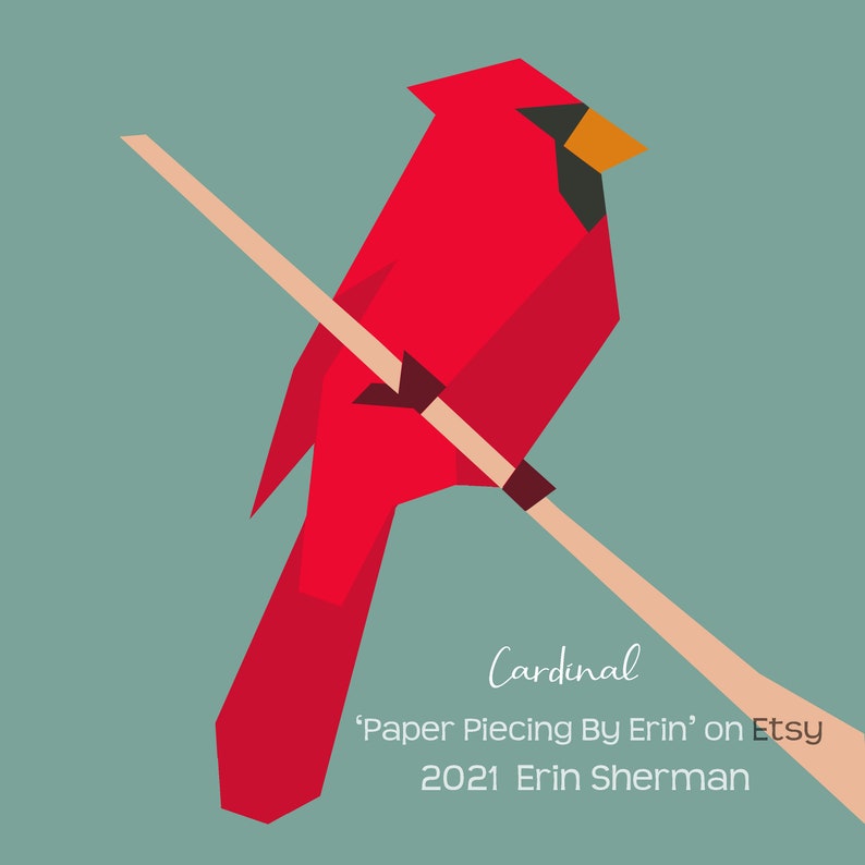 Cardinal Paper Piecing Pattern - Etsy