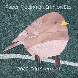 Junco Bird Paper Piecing Pattern - Etsy