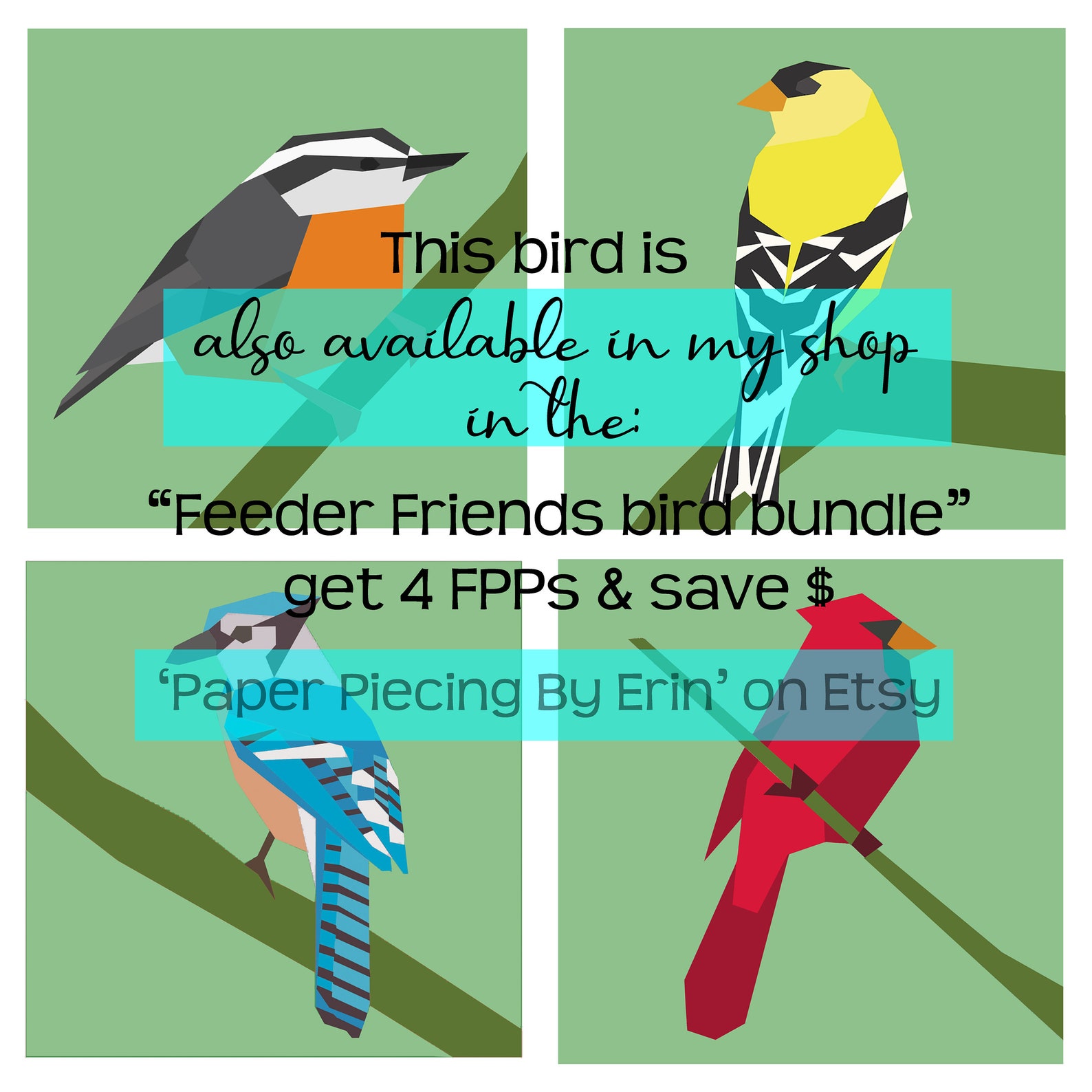 Blue Jay Paper Piecing Pattern - Etsy