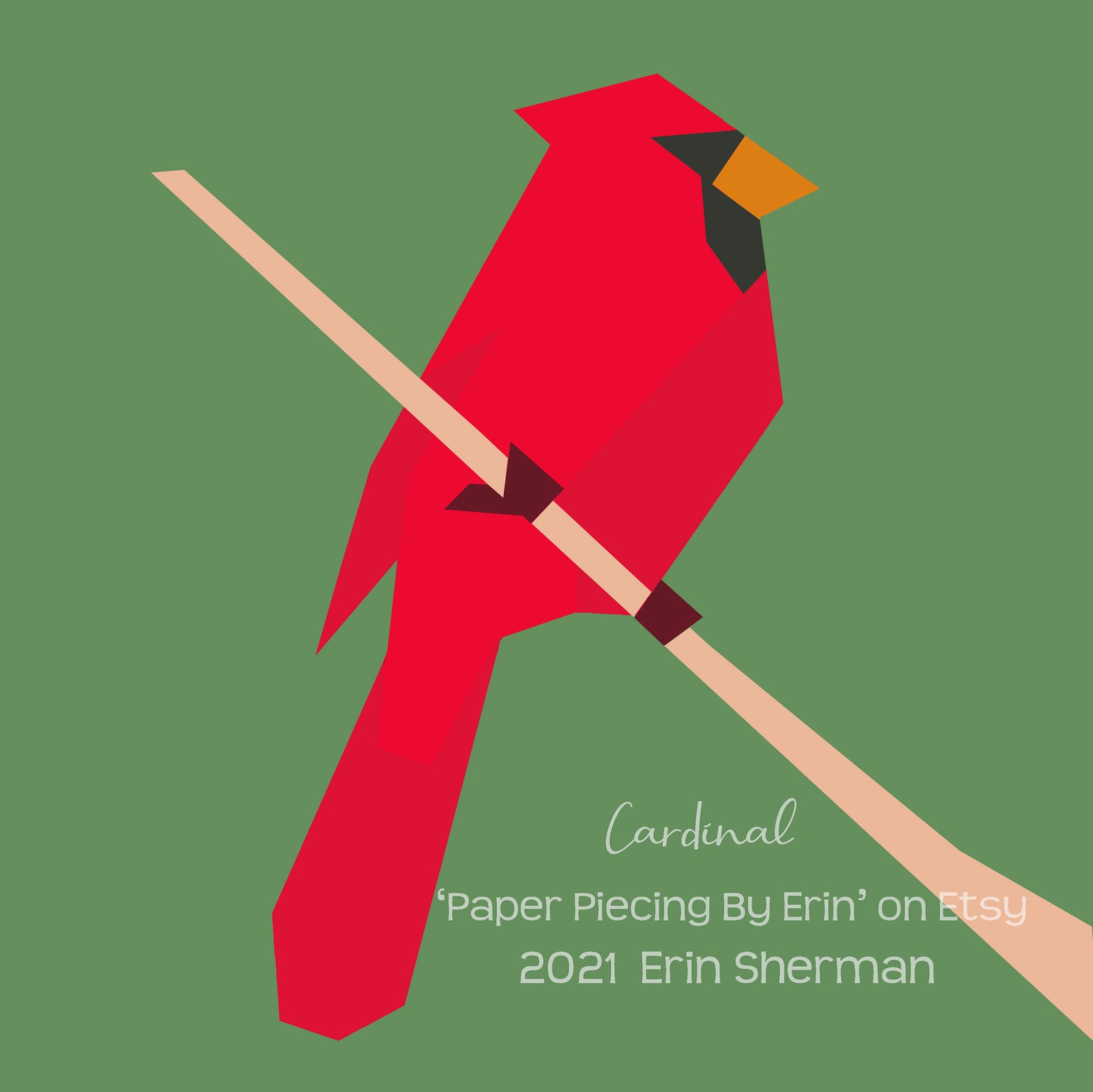 Cardinal Paper Piecing Pattern - Etsy